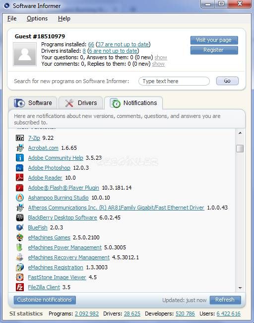 Software Informer Ekran Görüntüsü - Gezginler