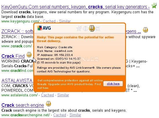 AVG Secure Search Ekran Görüntüsü - Gezginler