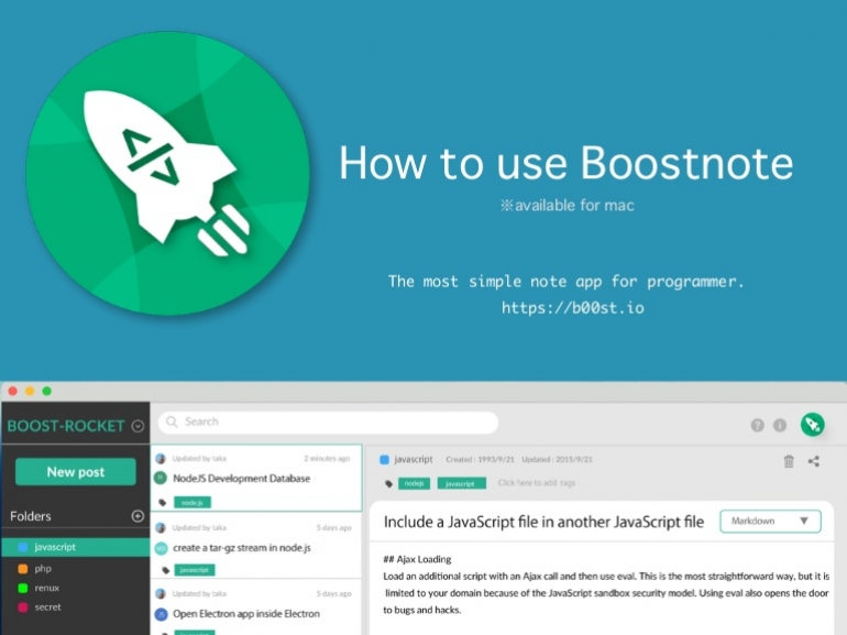 Boostnote Ekran Görüntüsü - Gezginler