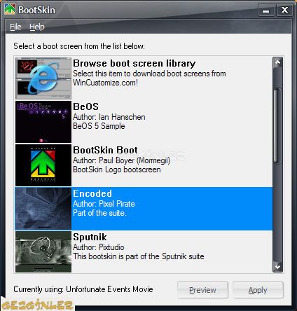 BootSkin Ekran Görüntüsü - Gezginler