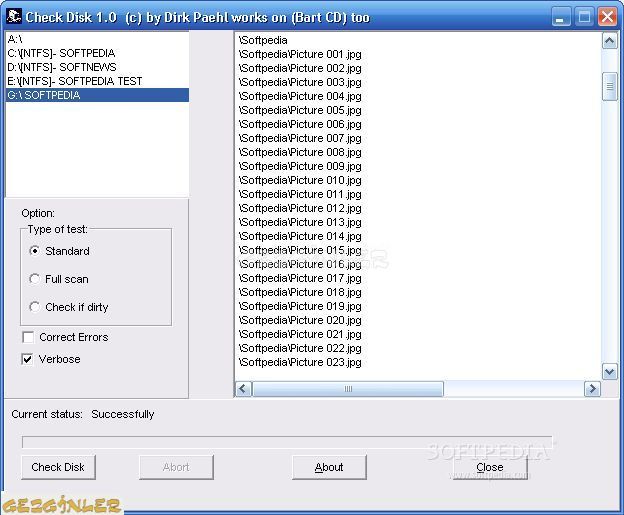 CheckDisk Ekran Görüntüsü - Gezginler