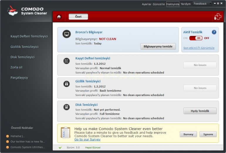 Comodo System Utilities Ekran Görüntüsü - Gezginler