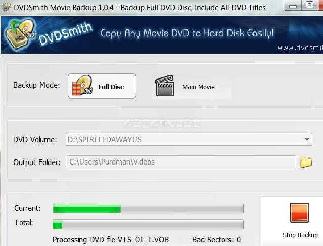 DVDSmith Movie Backup Ekran Görüntüsü - Gezginler