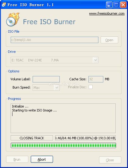Free ISO Burner Ekran Görüntüsü - Gezginler