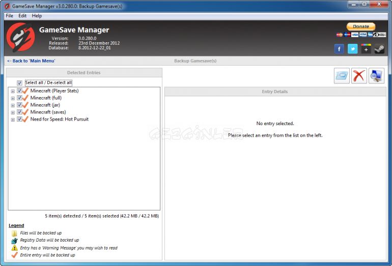 GameSave Manager Ekran Görüntüsü - Gezginler