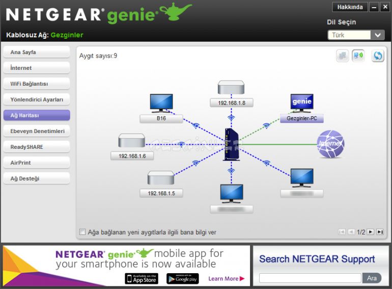 NetGear Genie Ekran Görüntüsü - Gezginler