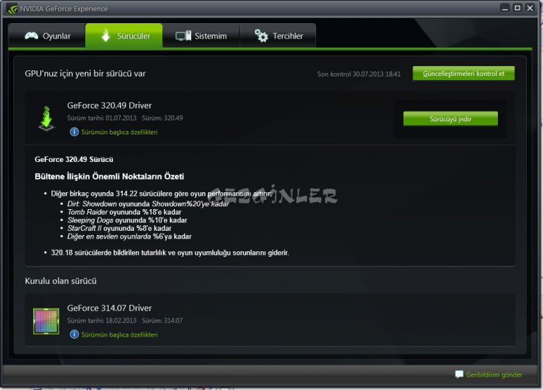 NVIDIA GeForce Experience Ekran Görüntüsü - Gezginler NVIDIA GeForce Experience Ekran Görüntüsü - Gezginler