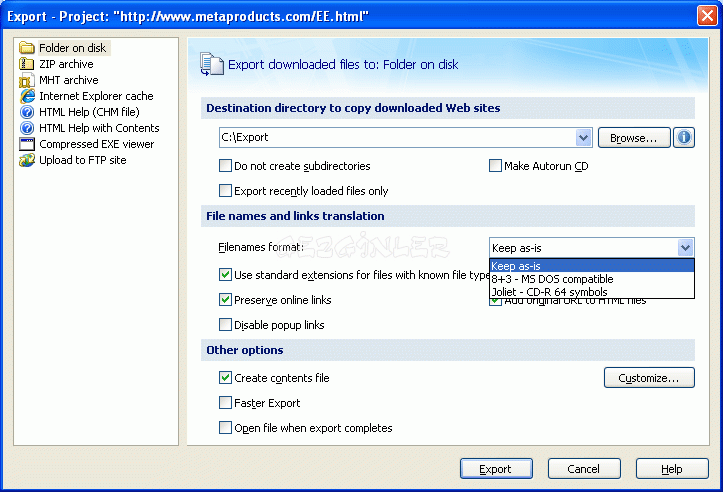 Offline Explorer Enterprise Ekran Görüntüsü - Gezginler