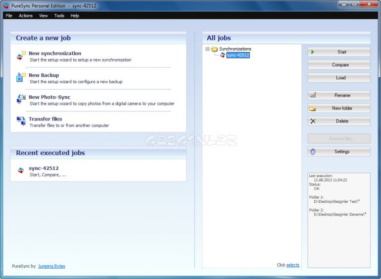 PureSync Ekran Görüntüsü - Gezginler