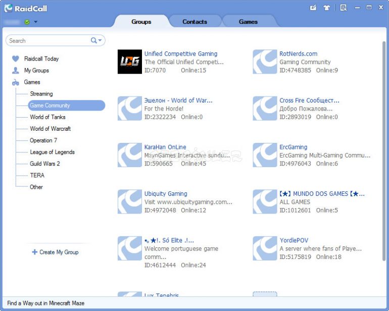 RaidCall Ekran Görüntüsü - Gezginler