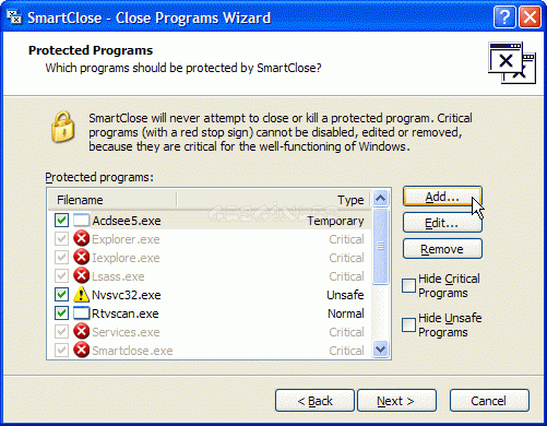SmartClose Ekran Görüntüsü - Gezginler