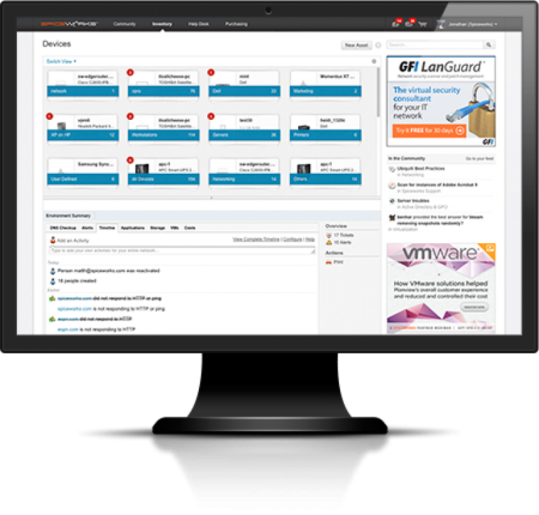 Spiceworks Desktop Ekran Görüntüsü - Gezginler