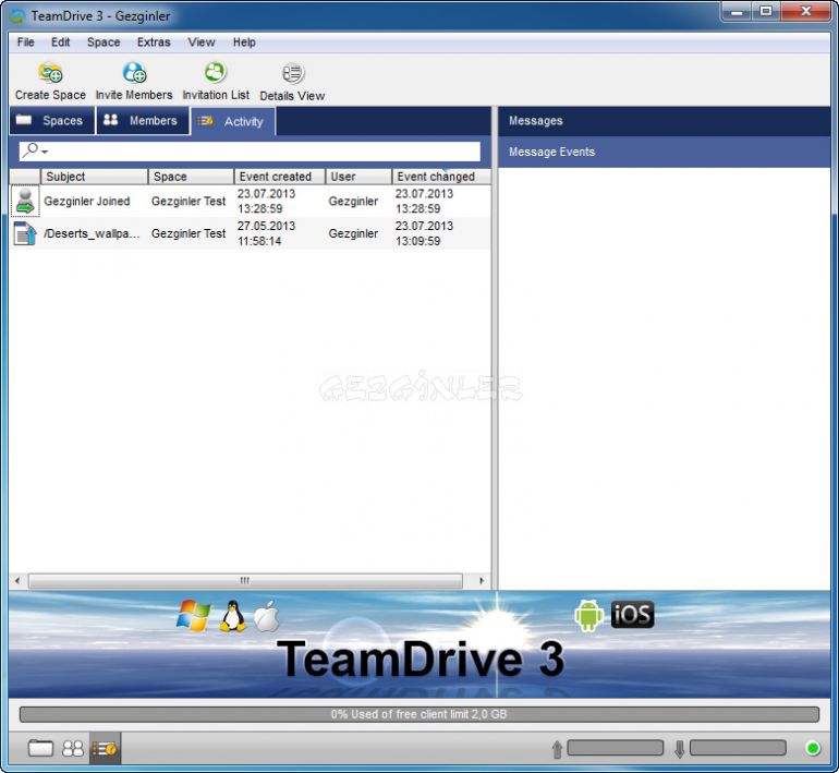 TeamDrive Ekran Görüntüsü - Gezginler