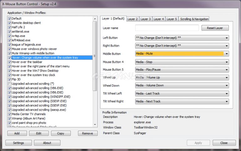 X-Mouse Button Control Ekran Görüntüsü - Gezginler