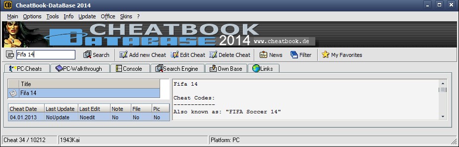 CheatBook-DataBase Ekran Görüntüsü - Gezginler