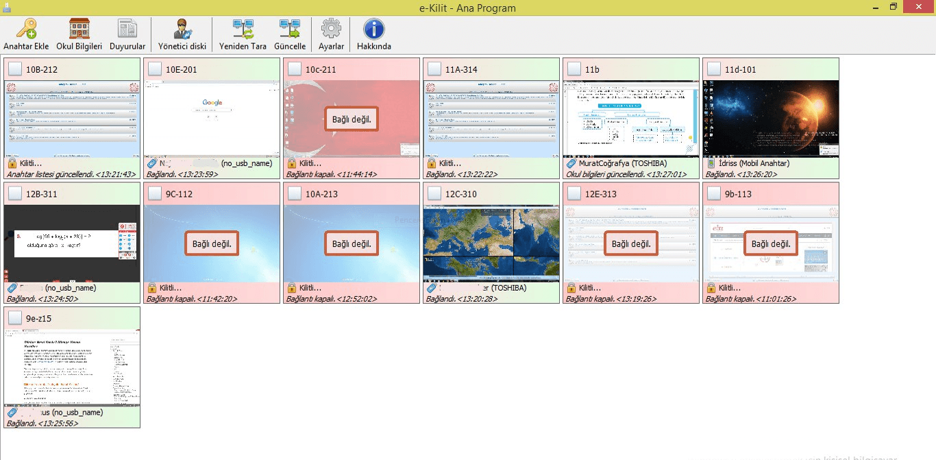e-Kilit - Akıllı Tahta Koruma Yazılımı Ekran Görüntüsü - Gezginler