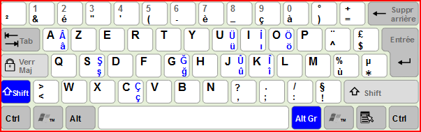 Genişletilmiş Türkçe Klavye Ekran Görüntüsü - Gezginler