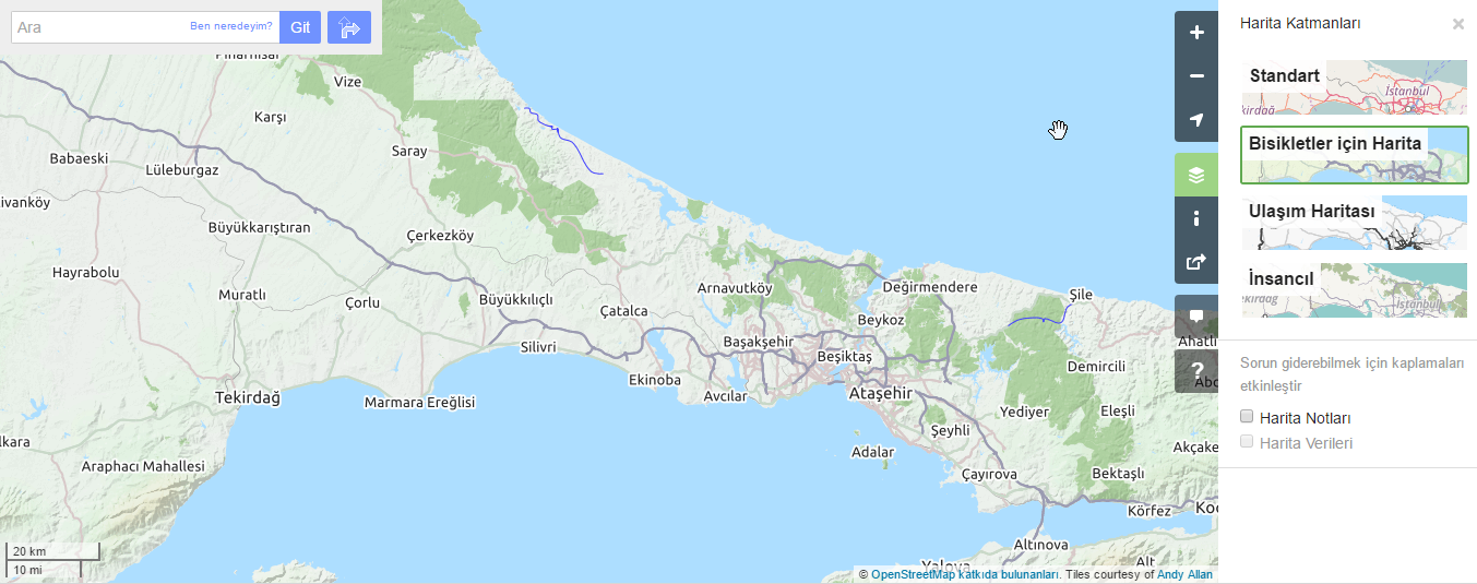 Java OpenStreetMap Editor Ekran Görüntüsü - Gezginler