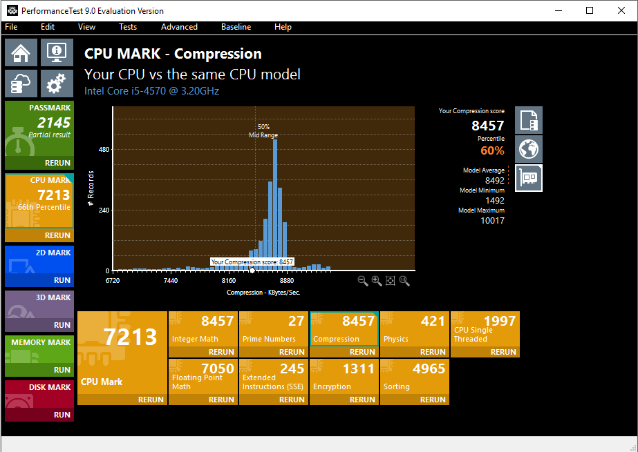 PassMark PerformanceTest Ekran Görüntüsü - Gezginler
