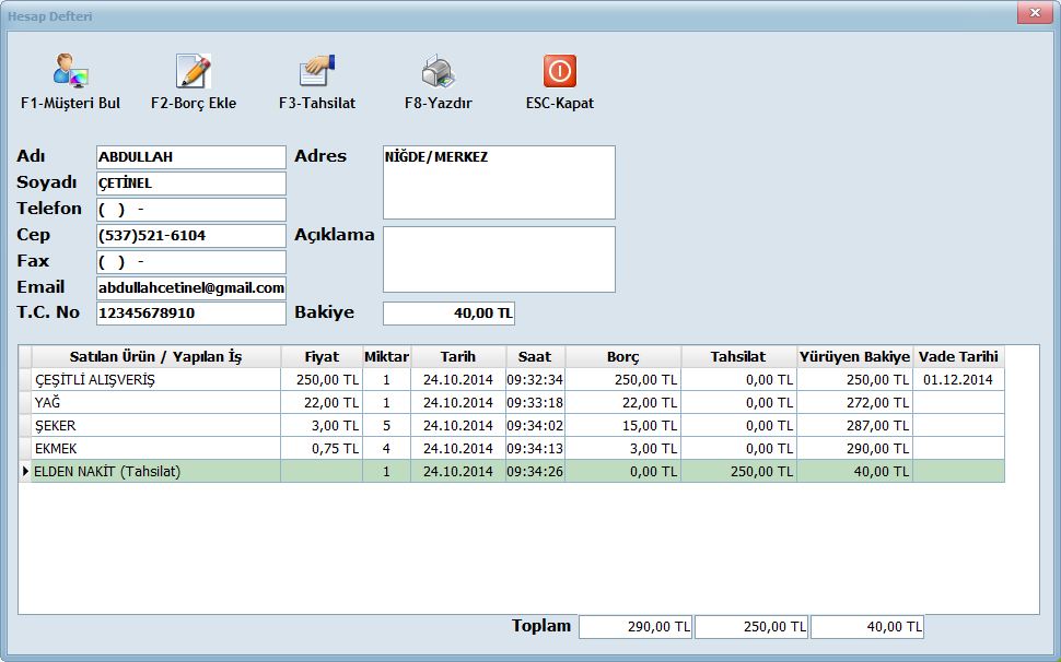 Veresiye Defteri Pro Ekran Görüntüsü - Gezginler