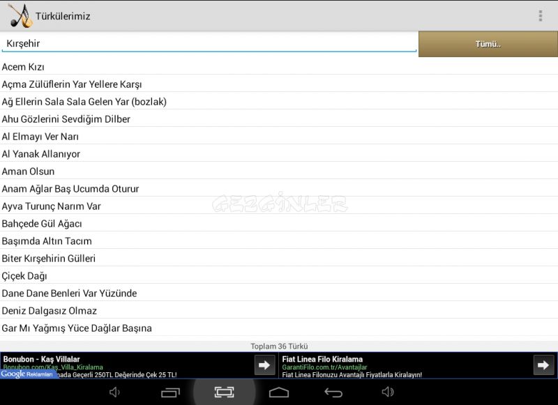 Türkülerimiz İndir (Android) - Gezginler Mobil