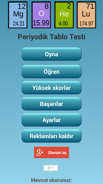 Periyodik Tablo Quizi İndir (Android) - Gezginler Mobil
