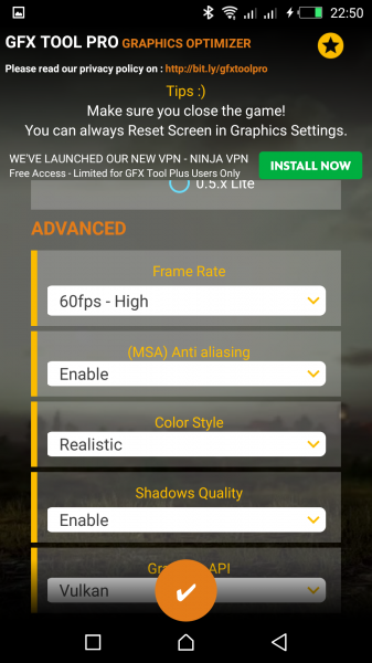 GFX Tool Pro for PU Battlegrounds - 60FPS İndir (Android) - Gezginler Mobil