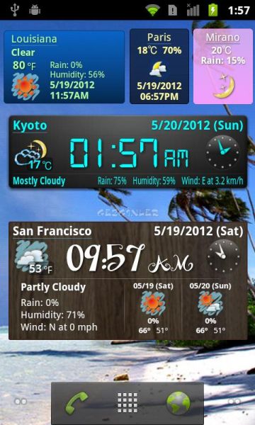 World Weather Clock Widget İndir (Android) - Gezginler Mobil