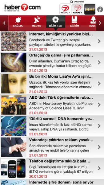 haber7.com İndir (iPhone ve iPad) - Gezginler Mobil